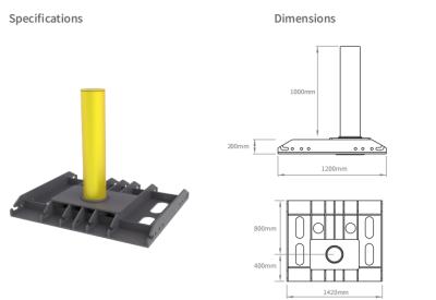 China IWA 14-1 Crash Rated Fixed Bollards with 200mm Shallow Mount and Hot-Dip Galvanized Finish for sale
