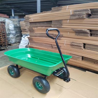 Cina giardino Tipper Cart With Pneumatic Tires del carretto dello scarico del giardino della ruota 75L 4 in vendita