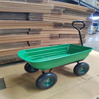 Cina giardino Tipper Cart With Pneumatic Tires del carretto dello scarico del giardino della ruota 75L 4 in vendita
