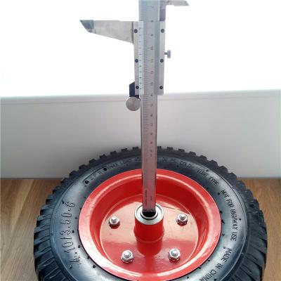 Cina 350-6 ruote pneumatiche d'acciaio rosse del camion del sacco di Rim Pneumatic Trolley Wheels Rubber in vendita