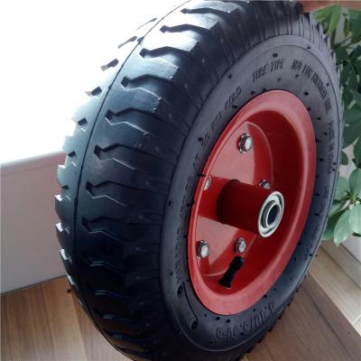 Cina 350-6 ruote pneumatiche d'acciaio rosse del camion del sacco di Rim Pneumatic Trolley Wheels Rubber in vendita