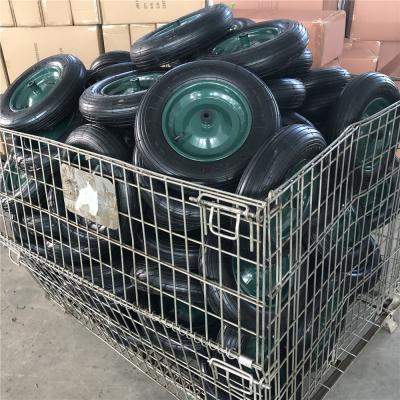 Cina 350-8 il carrello pneumatico d'acciaio verde di Rim Cart Pneumatic Wheels Rubber gomma la carriola in vendita