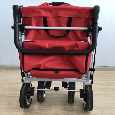 Cina Carrello pieghevole a 8 pollici della spiaggia del vagone del carretto pratico di piegatura con il tessuto del baldacchino 600D Oxford in vendita