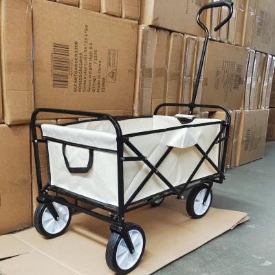 Cina Pvc Wheels Camping Wagon Cart Foldable Luggage Trolley With Single Handle And Cloth in vendita