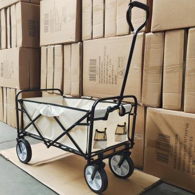 Cina Pvc Wheels Camping Wagon Cart Foldable Luggage Trolley With Single Handle And Cloth in vendita