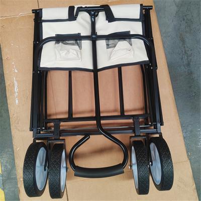 Cina Pvc Wheels Camping Wagon Cart Foldable Luggage Trolley With Single Handle And Cloth in vendita