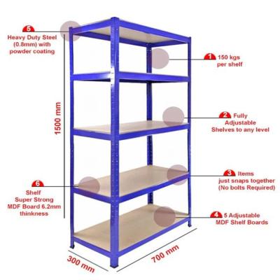 Cina Scaffalatura d'acciaio del magazzino della forte di Boltless di stoccaggio dello scaffale dell'esposizione di scaffali di stoccaggio fila d'acciaio dell'attrezzatura 5 in vendita