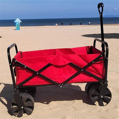 Cina Carretto pratico di campeggio pratico di piegatura pieghevole del vagone del vagone di spiaggia della ruota per qualsiasi terreno del contenitore del rotolo in vendita