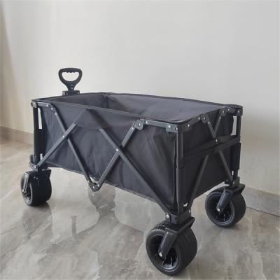 Cina 7 Inch Wheels Sturdy Rolling Lightweight Trolley Folding Cart Camping Push Pull Wagon in vendita