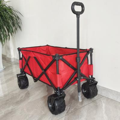 Cina O-Type Adjustable Handle Folding Wagon Pu Wide Wheel Foldable Beach Camping Cart in vendita