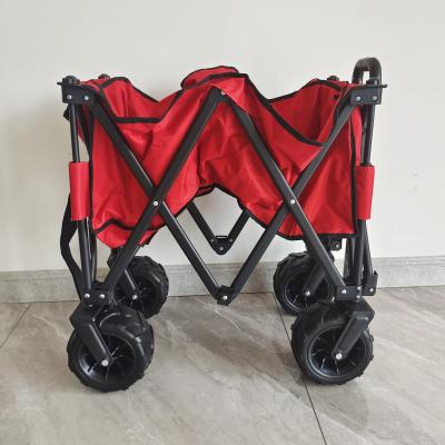 Cina O-Type Adjustable Handle Folding Wagon Pu Wide Wheel Foldable Beach Camping Cart in vendita