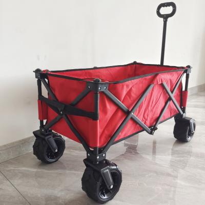 Cina O-Type Adjustable Handle Folding Wagon Pu Wide Wheel Foldable Beach Camping Cart in vendita