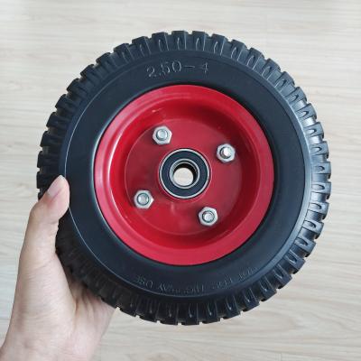 Cina 250-4 Metal Rim Wheel Barrow 8 Inch Hand Trolley Pneumatic Tire Rubber Wheel in vendita