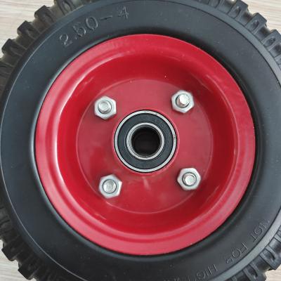Cina 250-4 Metal Rim Wheel Barrow 8 Inch Hand Trolley Pneumatic Tire Rubber Wheel in vendita