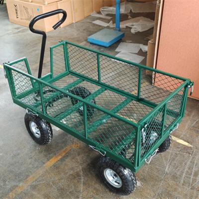Cina ruota dell'aria di Mesh Garden Cart 350-4 del metallo di capacità di Mesh Cart Heavy Duty Large del giardino 75L in vendita