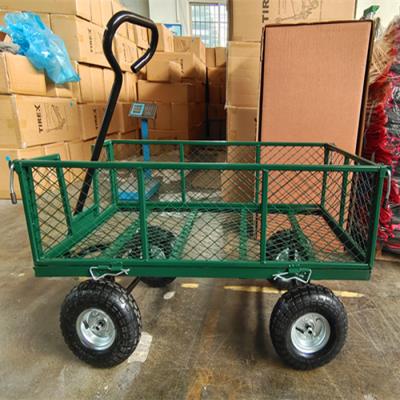 Cina ruota dell'aria di Mesh Garden Cart 350-4 del metallo di capacità di Mesh Cart Heavy Duty Large del giardino 75L in vendita