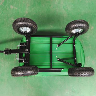 Cina Le gomme pneumatiche a 10 pollici del carretto pratico dello scarico spingono l'autocarro con cassone ribaltabile del giardino della capacità 75L in vendita