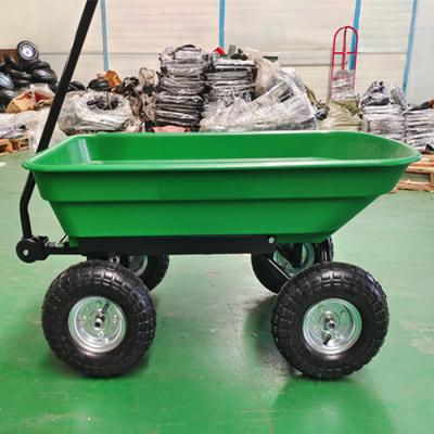 Cina Popular Hand Pull Garden Dump Cart 350-4 Pneumatic Wheels 50L Capacity in vendita