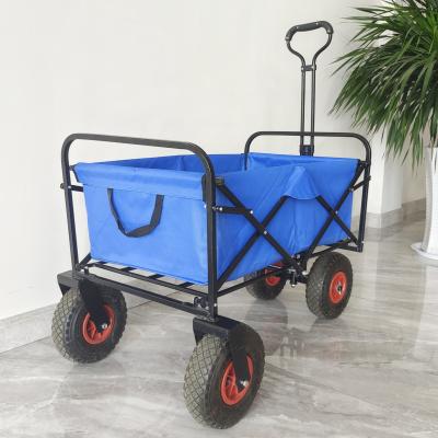 Cina 300-4 vagone piegante pieghevole della carriola delle ruote della gomma pneumatica della struttura portatile di acciaio inossidabile in vendita