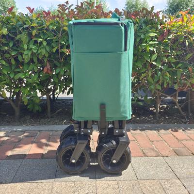 Cina l'ampia unità di elaborazione del carrello pieghevole della spiaggia spinge il carretto di campeggio piegante di picnic stretchable della maniglia del vagone in vendita