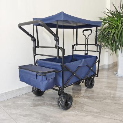 Cina Collapsible Camping Cart Beach Trolley Cart With Roof Dollies Folding Wagon in vendita