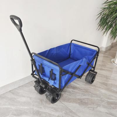 Cina Popular Folding Wagon With Band Brake Beach Trolley PU Wide Wheels vagone da campeggio all'aperto in vendita