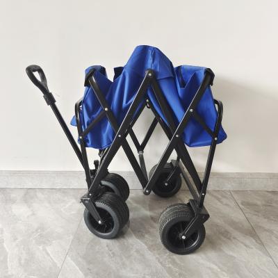 Cina Popular Folding Wagon With Band Brake Beach Trolley PU Wide Wheels vagone da campeggio all'aperto in vendita