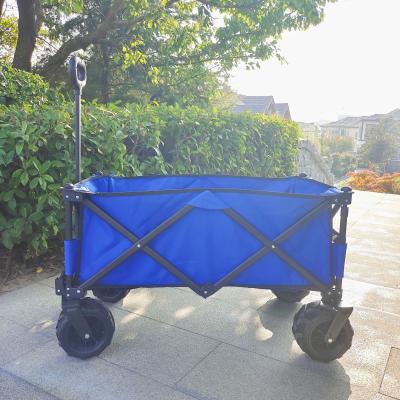 Cina Heavy Duty Camping Wagon Cart Adjustable Handle Folding Hand Trolleys With PU Wheels in vendita