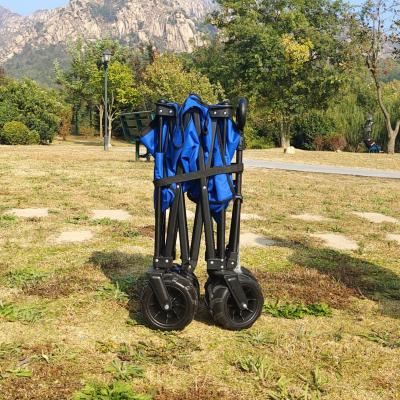 Cina Heavy Duty Camping Wagon Cart Adjustable Handle Folding Hand Trolleys With PU Wheels in vendita
