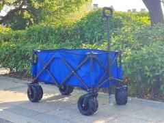 Heavy Duty Camping Wagon Cart Adjustable Handle Folding Hand Trolleys With PU Wheels