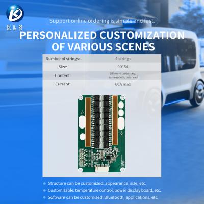 Cina KLS Li-ion Lifepo4 BMS: 4S 12V, 8S 24V, 12S 36V, 13S 48V per veicoli elettrici da 2W e 6S - 16S 15A - 80A E Bike BMS in vendita