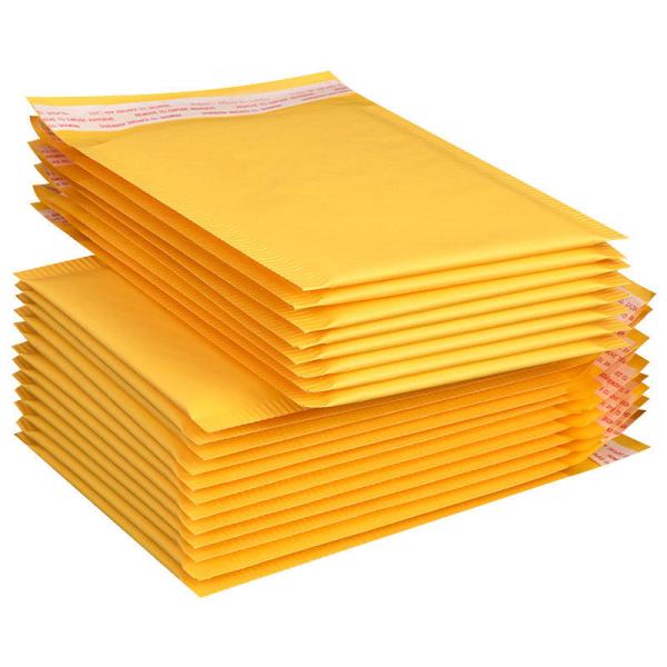 Quality Wholesale Waterproof Yellow Kraft Paper Shipping Bubble Padded Envelopes Mailers Bags for sale