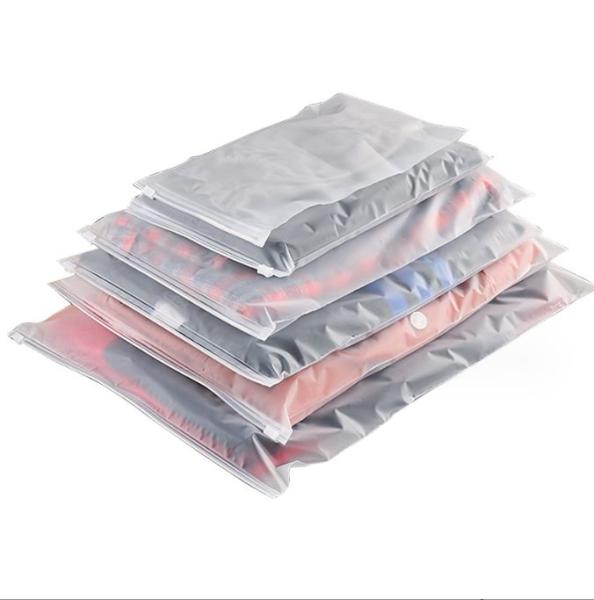 Quality EVA Frosted Zipper Bag Plastic Ziplock Clothing Bags with Recyclable & Spot Printed Logo for Socks Shoes Fur Packing in Cartons for sale