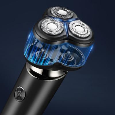 中国 人3Dの回転式ひげの現れのひげのトリマーが付いているコードレス電気電気かみそりUSBの再充電可能な電気かみそり 販売のため