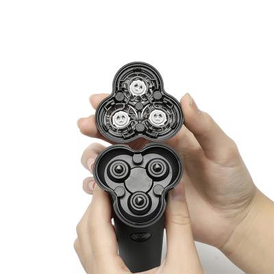 中国 人3Dの回転式ひげの現れのひげのトリマーが付いているコードレス電気電気かみそりUSBの再充電可能な電気かみそり 販売のため