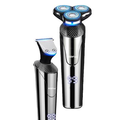 Cina Rasoio elettrico senza cordone per gli uomini che radono IPX7 4 asciutti bagnati impermeabili in 1 regolatore del naso 4D della barba dei rasoi in vendita