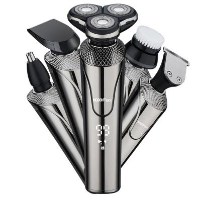 Cina Rasoio elettrico senza cordone per gli uomini che radono IPX7 4 asciutti bagnati impermeabili in 1 regolatore del naso 4D della barba dei rasoi in vendita