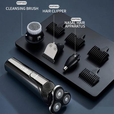 Cina Rasoio elettrico senza cordone per gli uomini che radono IPX7 4 asciutti bagnati impermeabili in 1 regolatore del naso 4D della barba dei rasoi in vendita