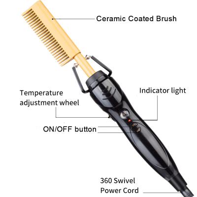 Cina pettine caldo elettrico ultraleggero dei capelli 50/60Hz, raddrizzatore ceramico durevole dei capelli del pettine in vendita