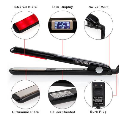 Cina Il LCD professionale visualizza l'infrarosso ultrasonico del ferro del raddrizzatore piano dei capelli ionico in vendita