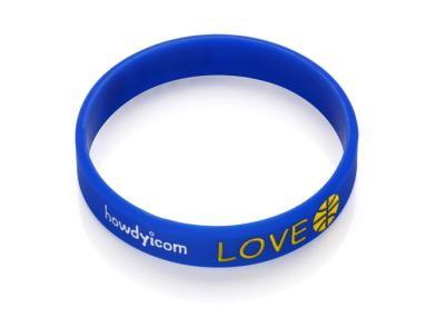 China Las pulseras de goma debossed y color llenado para el uso de la promoción de los deportes en venta