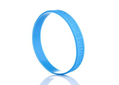 China El logotipo azul del color de las pulseras del cáncer debossed 202*12*2m m para los regalos promocionales en venta