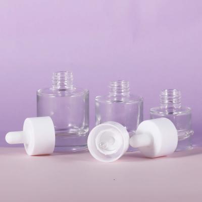 Cina Olio essenziale di vetro trasparente rotondo grasso della spalla 40ml della bottiglia 30ml del punto 15ml in vendita