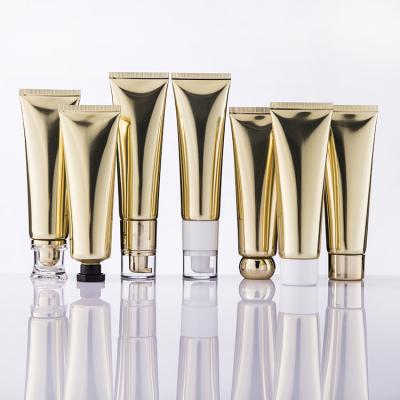 Cina CE cosmetico di plastica dorato dei tubi 10ml-50ml MSDS di compressione dell'OEM in vendita