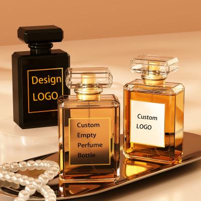 Cina bottiglia di lusso su ordinazione dello spruzzo di profumo 30 ml bottiglia di profumo di vetro vuota del quadrato di rettangolo di 50 ml in vendita