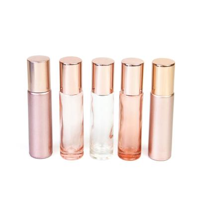 Cina 5ml 10ml intorno al rotolo di vetro del rullo di rosa della bottiglia di olio essenziale con il cappuccio di alluminio in vendita