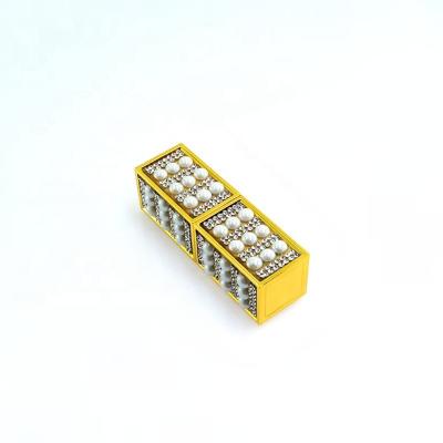China O ABS elegante do quadrado 12.1mm personalizou os tubos do batom com pérola à venda