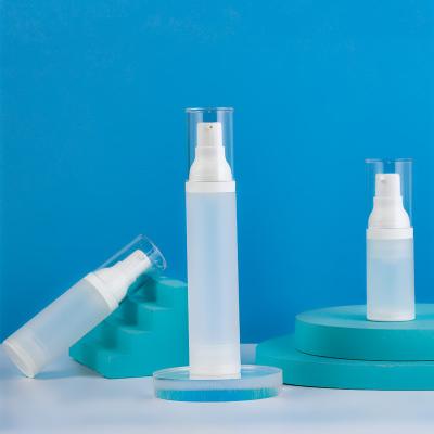 Cina Bottiglia senz'aria bianca di stampa di seta 20ml 30ml 50ml della pompa della lozione dell'ANIMALE DOMESTICO in vendita