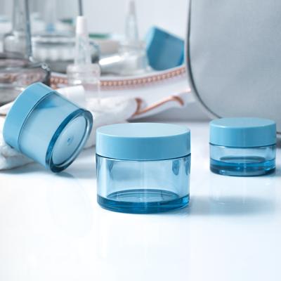 Cina Barattolo di plastica blu 10ml della crema di fronte dell'autoadesivo PETG dell'etichetta a 50ml in vendita