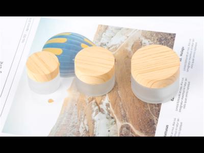 Cina MSDS ha glassato i barattoli crema cosmetici dei coperchi di bambù 10ml 15ml 20ml in vendita